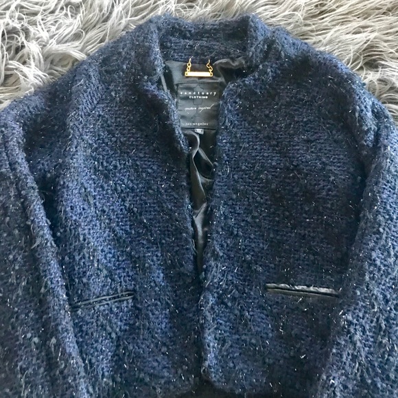 Sanctuary | Jackets & Coats | Navy Tweed Jacket | Poshmark